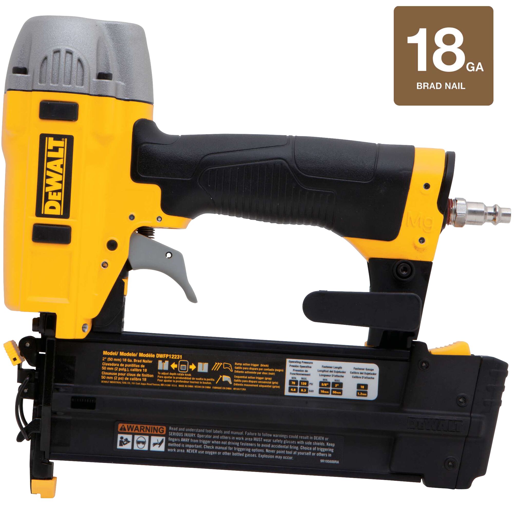 DeWalt 18 Gauge 2 in. Brad Nailer Kit (DWFP12231) - Toolstash