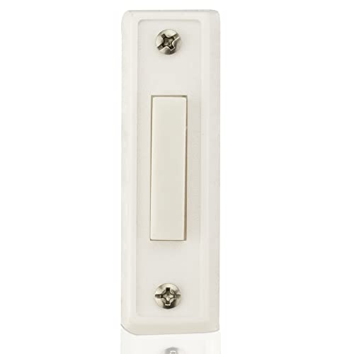 Newhouse Hardware BT1W Unlighted Doorbell Button, 1-Pack, White (BT1W ...