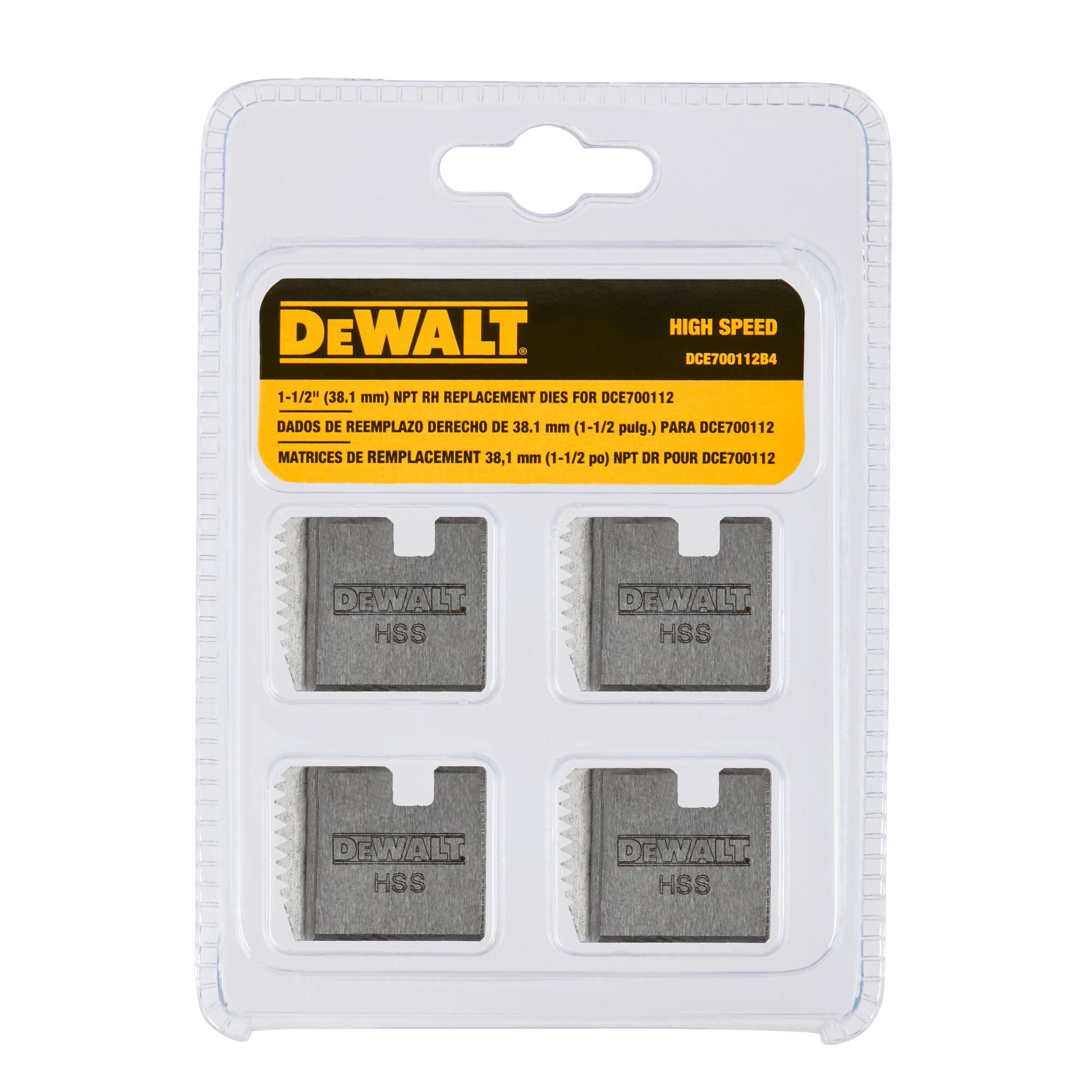 DeWalt Pipe Threading Replacement Dies 1-1/2 in. (DCE700112B4) - Toolstash