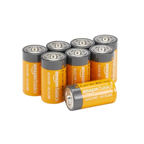 Amazon Basics 8-Pack C Cell Alkaline All-Purpose Batteries, 1.5 Volt, 5 ...