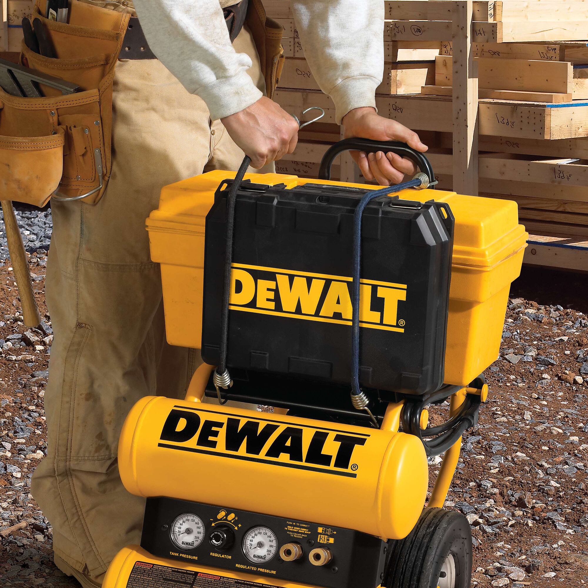 DeWalt 1.1 HP Continuous 4 Gallon Electric Wheeled Dolly-Style Air ...