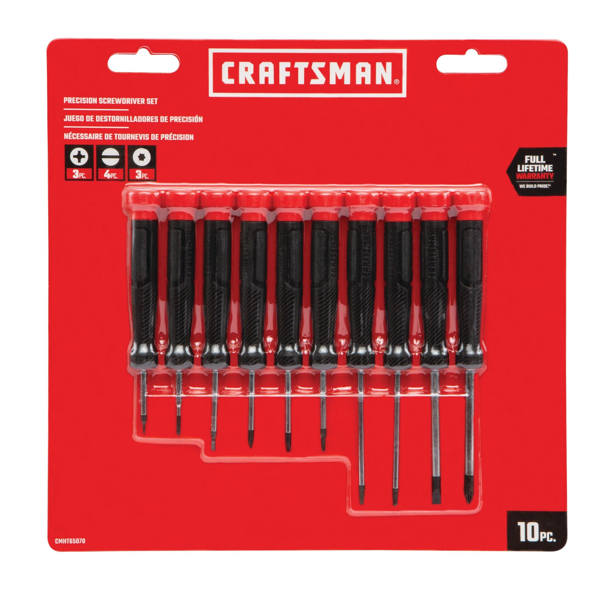 Craftsman Precision Bi-Material Screwdriver Set (10 pc) (CMHT65070 ...