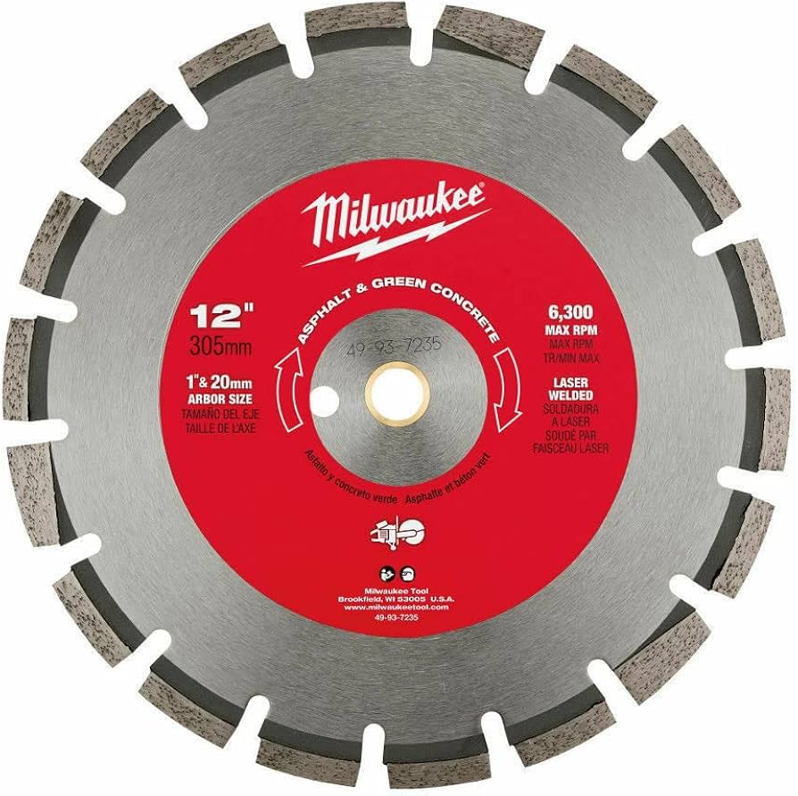 Milwaukee 12" Asphalt & Green Concrete Segmented (49-93-7235) - Toolstash