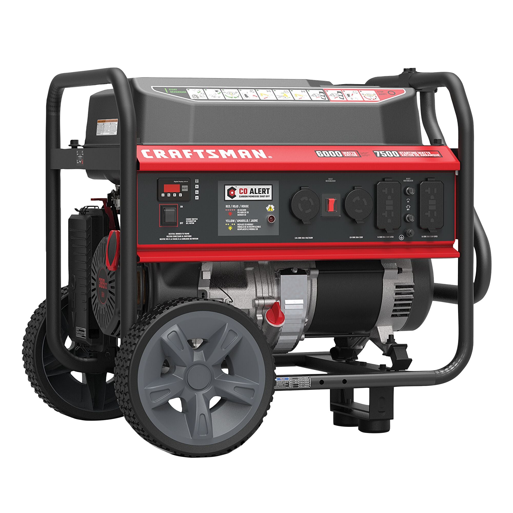 Craftsman Gas Portable Generator 7500/6000W Recoil Start 120/240V MAX ...