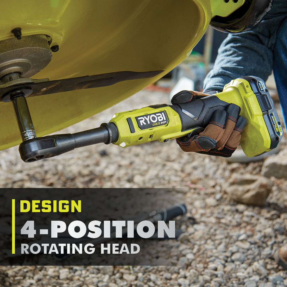 Ryobi 18V ONE+ HP Brushless 3/8" Extended Reach Ratchet Kit (PBLRC25K1 ...