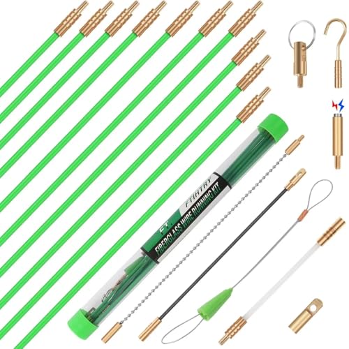 FTIHTRY 14FT Fiberglass Running Electrical Wire Glow Rods Wire Pulling ...