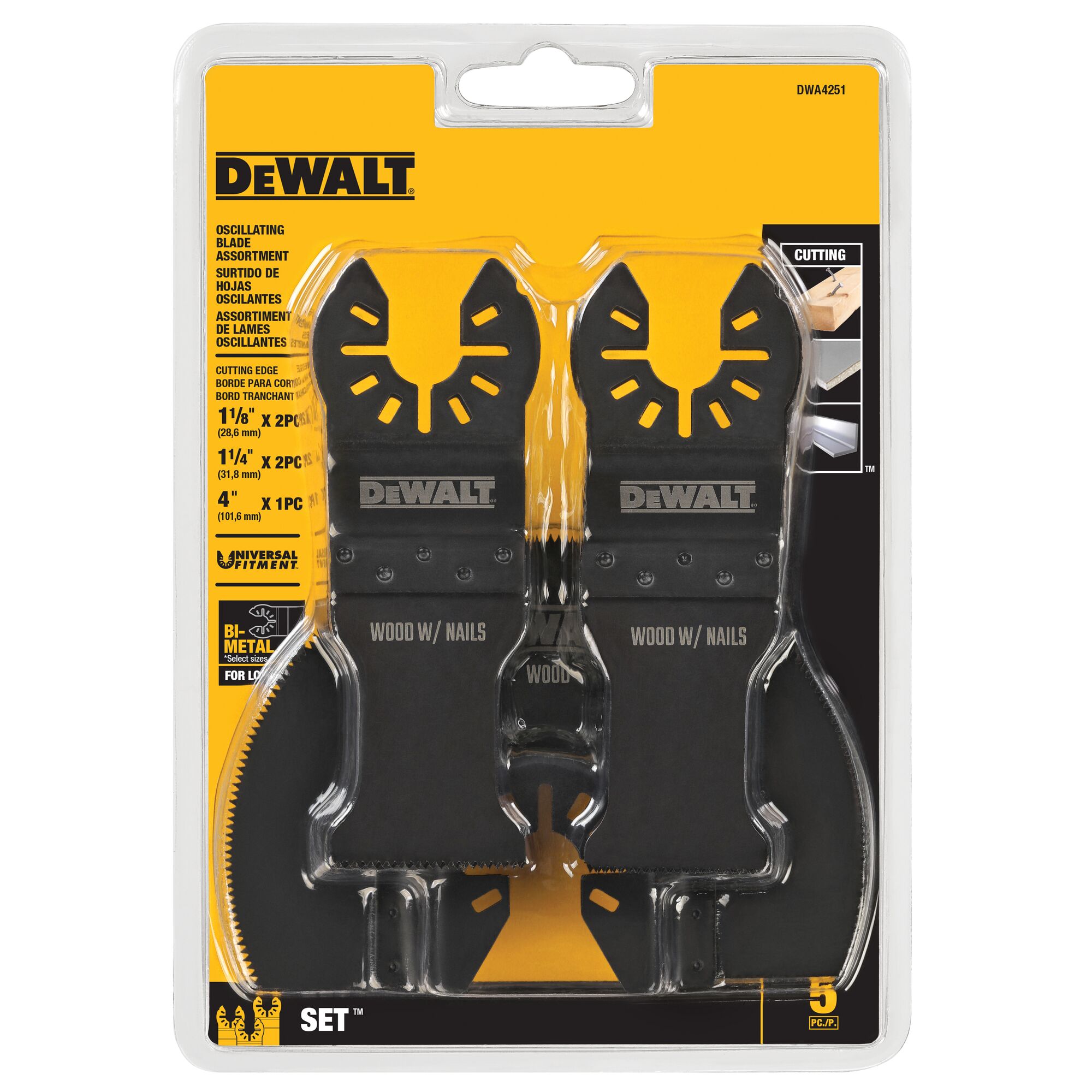 DeWalt Oscillating Blade General Purpose Assortment (5 Pc) (DWA425SET ...