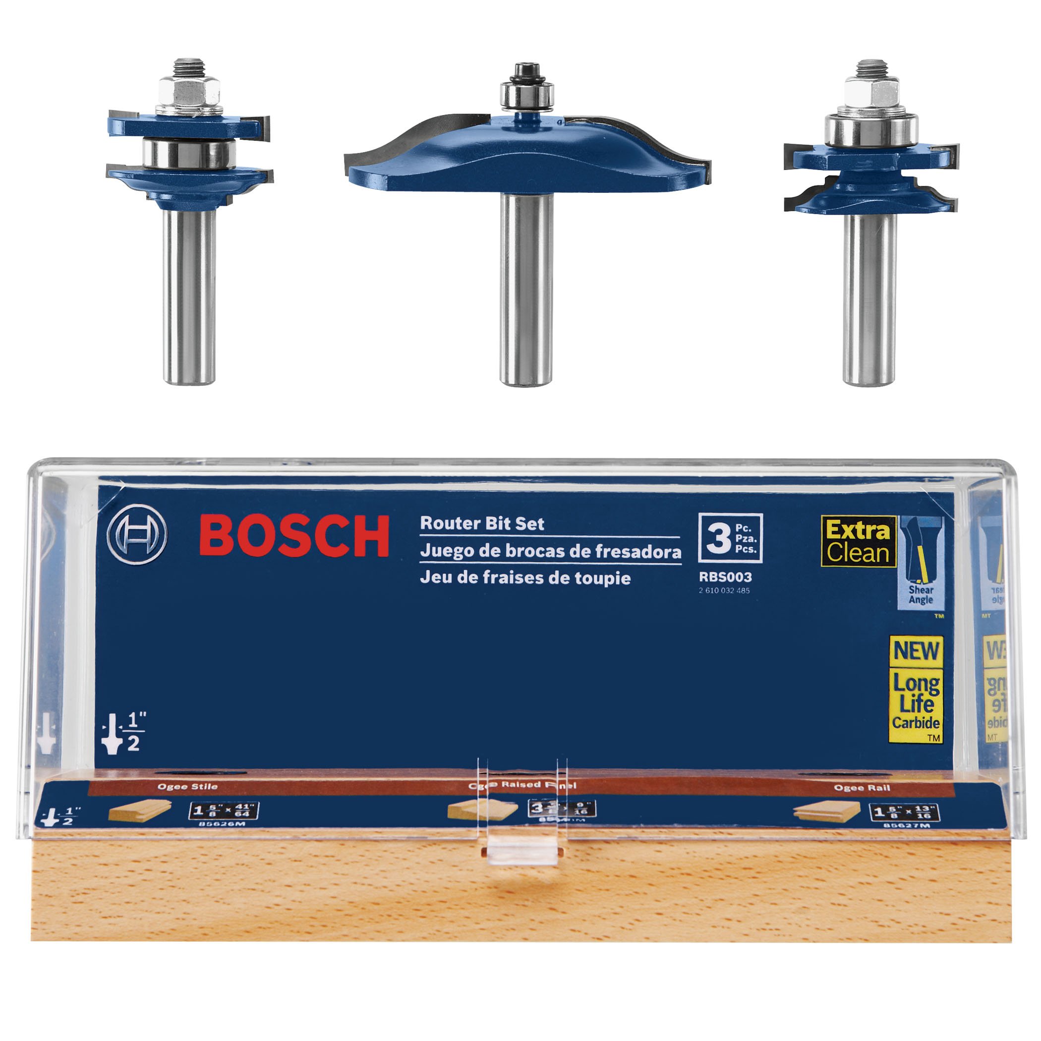 Bosch Three Piece Router Bit Set (RBS003) - Toolstash