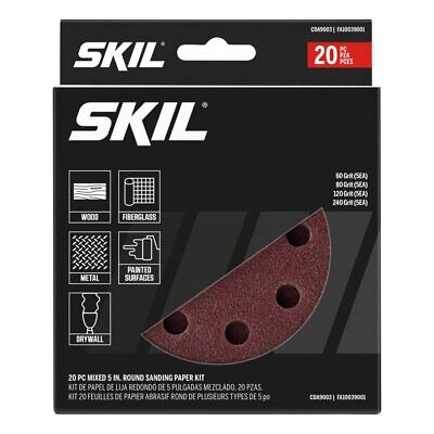 Skil 20-Piece Mixed 5 In. Round Sanding Paper Kit (CDA9003) - Toolstash