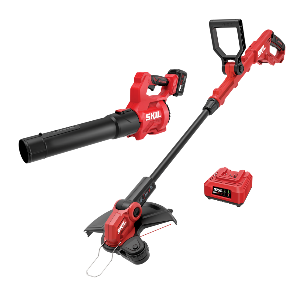 Skil 20V 12 In. String Trimmer and 420 CFM Leaf Blower Combo Kit ...