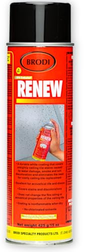Brodi Renew Ceiling Tile Spray Paint, Commercial-Grade, Conceals Water ...