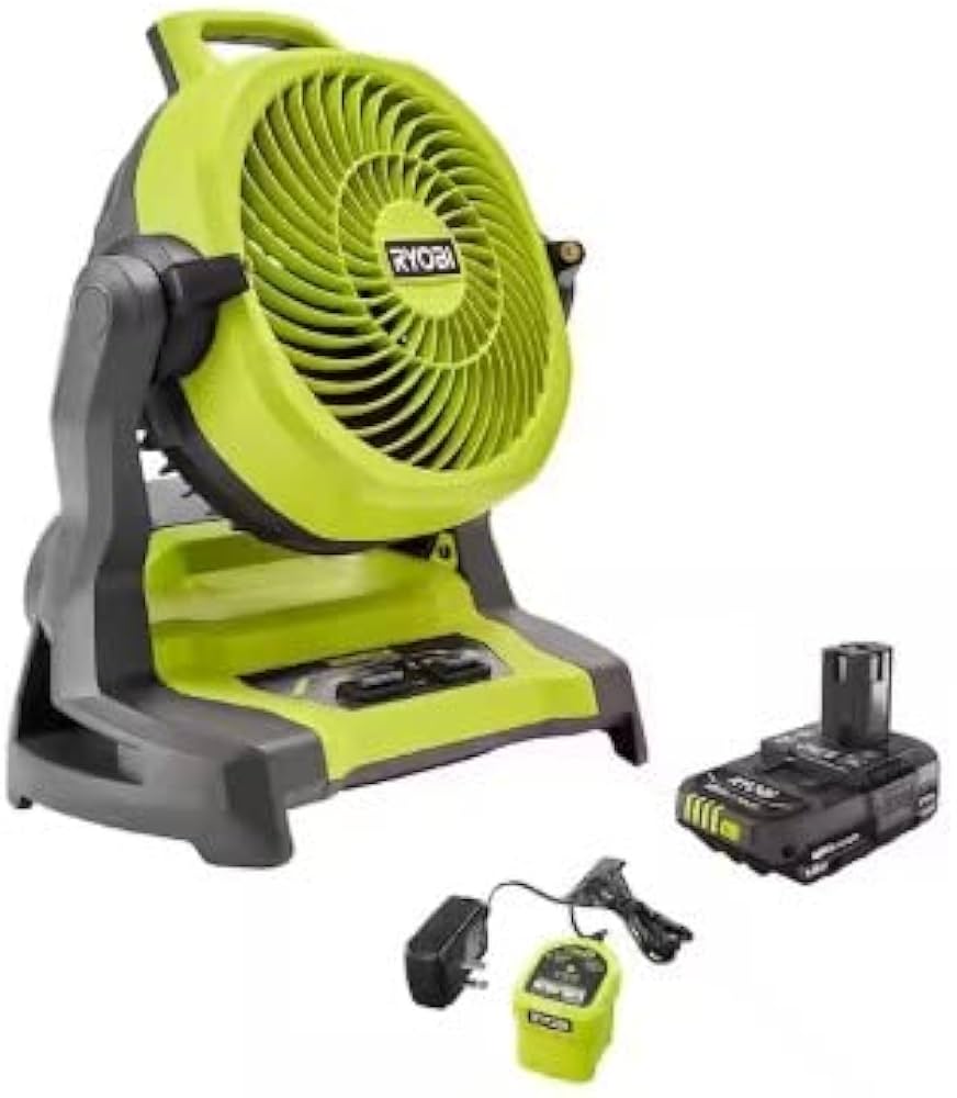 Ryobi 18V Cordless 7-1/2 in. Bucket Top Misting Fan Kit (PCL851K ...