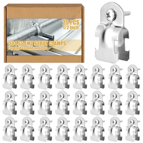 Landhoow 25 Set EMT Pipe Universal Strut Clamps 304 Stainless Steel ...