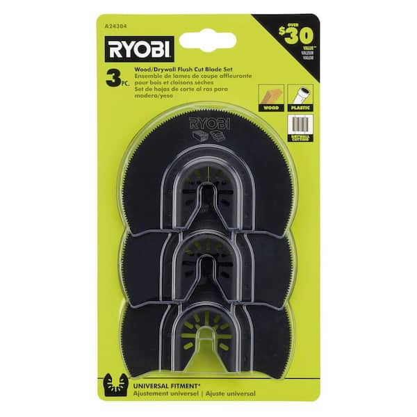 Ryobi 3 Pc. Wood/Drywall Flush Cut Blade Set (A24304) - Toolstash