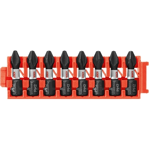 Bosch 8-Pc Impact Tough Phillips P2 1" Insert Bits with Clip (CCSPH2108 ...