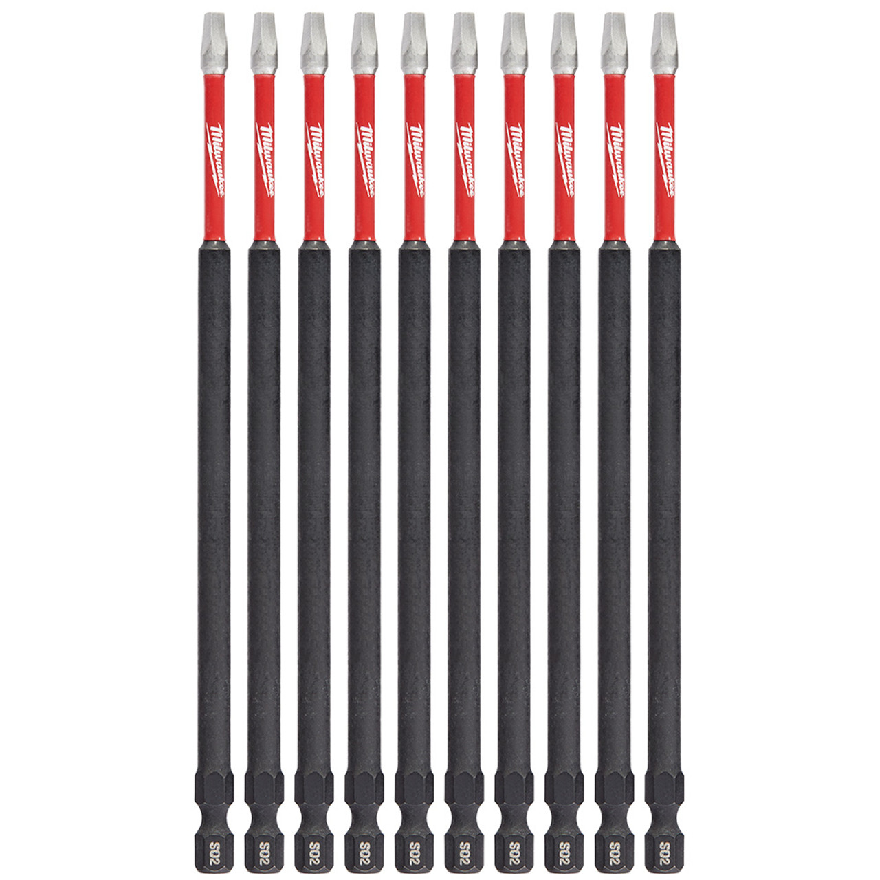 Milwaukee 6" Impact Square Recess #2 Power Bits (10 Pk) (48-32-4215 ...