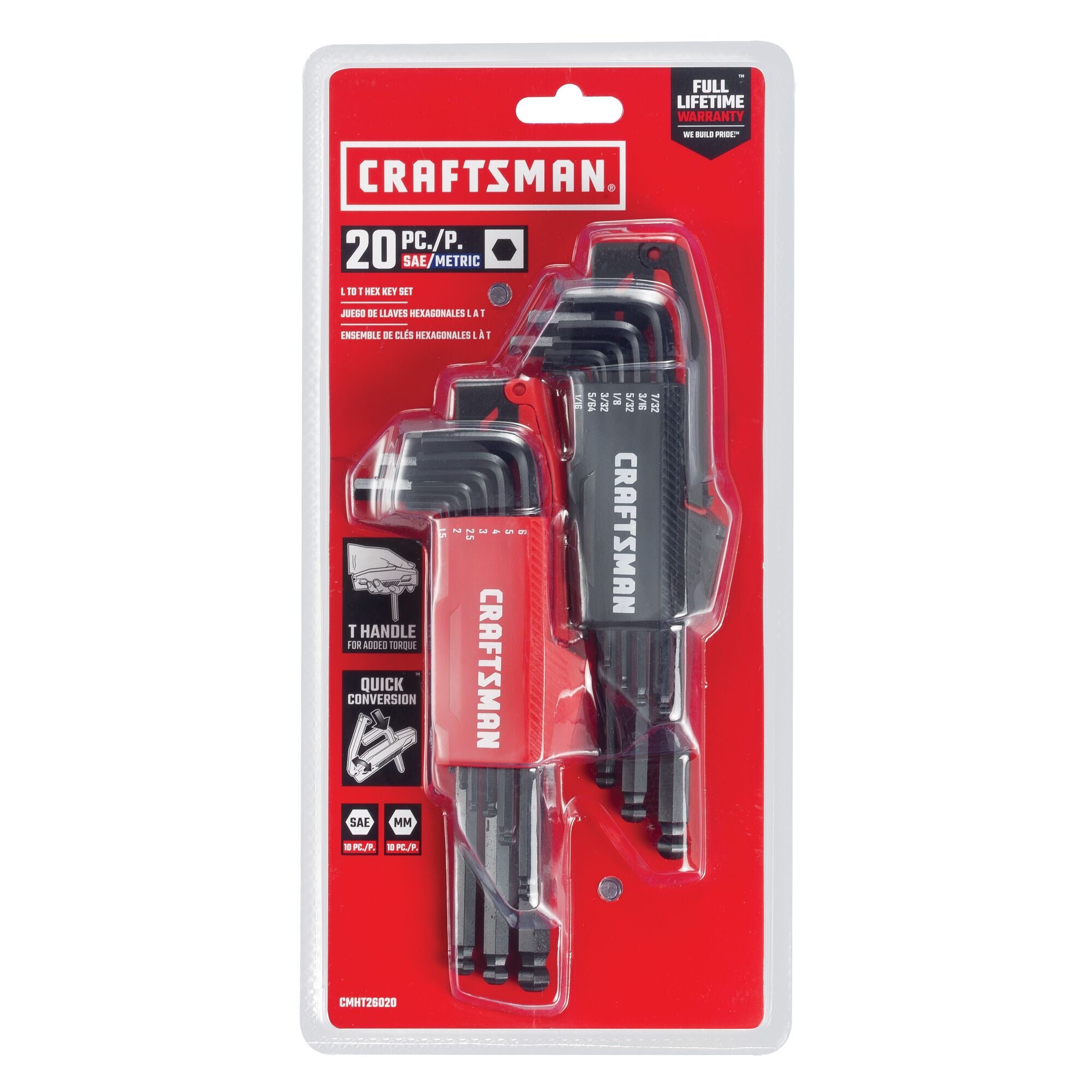 Craftsman 10pc Ball-End Hex Key Set (SAE) (CMHT26030) - Toolstash