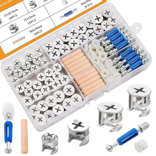 Sunxeke 120PCS Cam Locks for Furniture,3-in-1 Eccentric Hardware Wheels ...