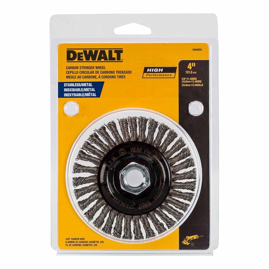 DeWalt 4" x 5/8"-11 HP .020 Stainless Stringer Wire Wheel (DW49204 ...